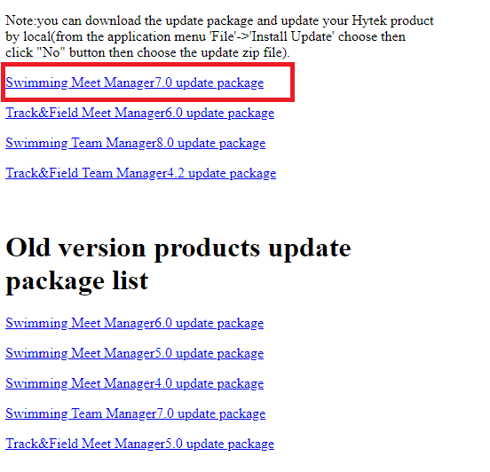 Install Update for Legacy Hy-Tek Products