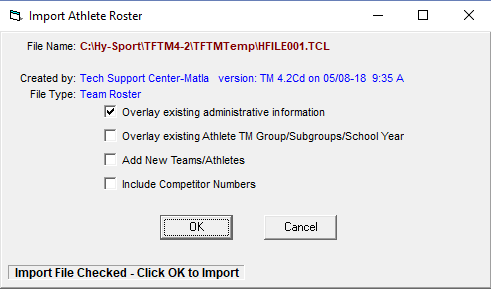Import a Roster File into Team Manager