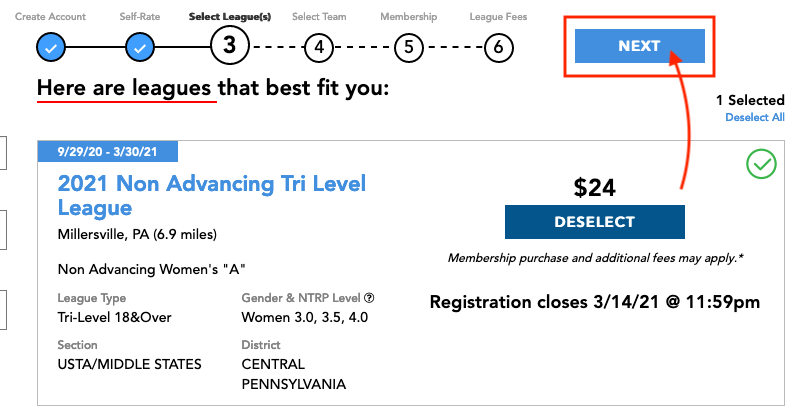 Find and Sign Up For a League